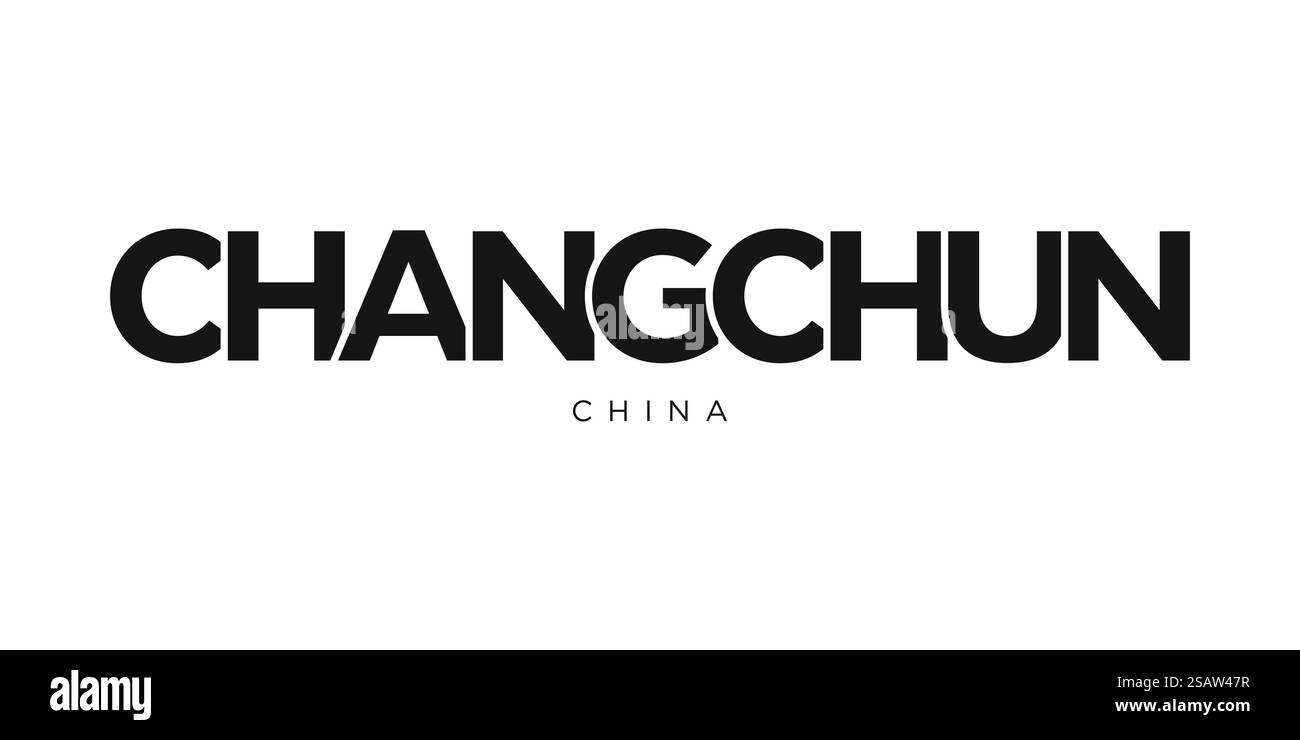 Changchun in the China emblem for print and web. Design features ...