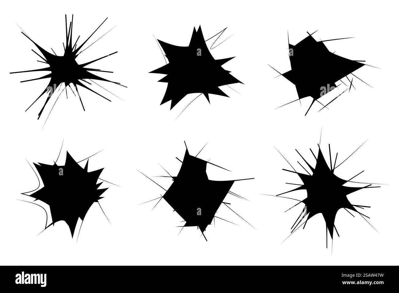 Set of broken glass Black and White Stock Photos & Images - Alamy