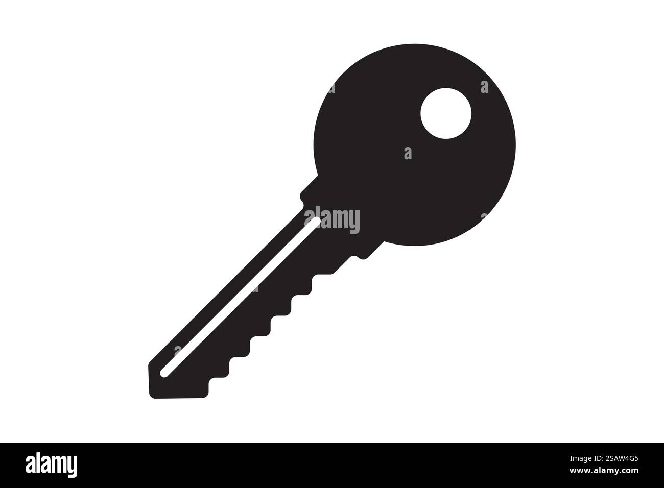 Key icon for lock and open door in house. Safety and security ...