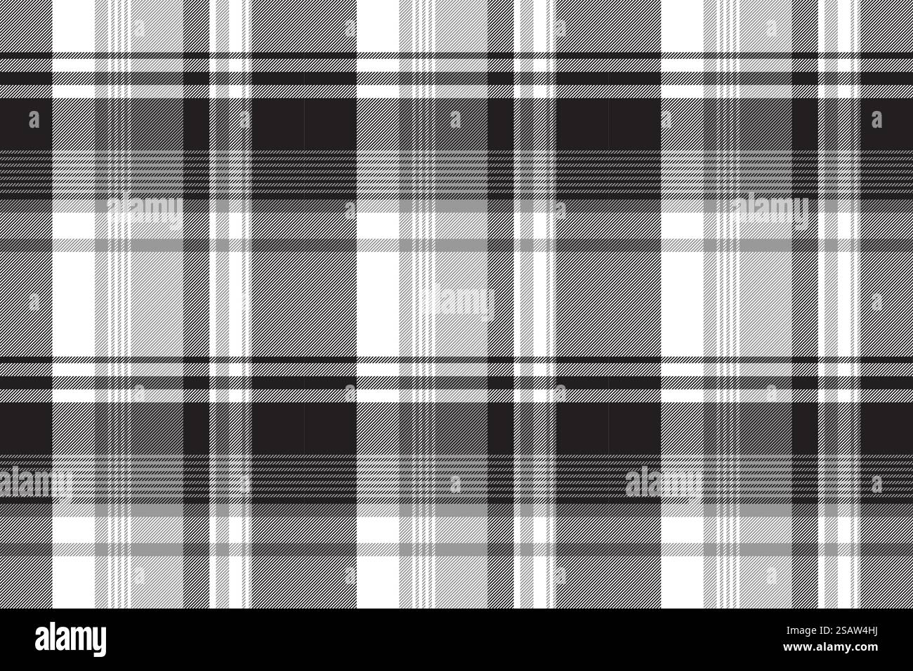 Grayscale black white check plaid seamless pattern. Vector illustration ...