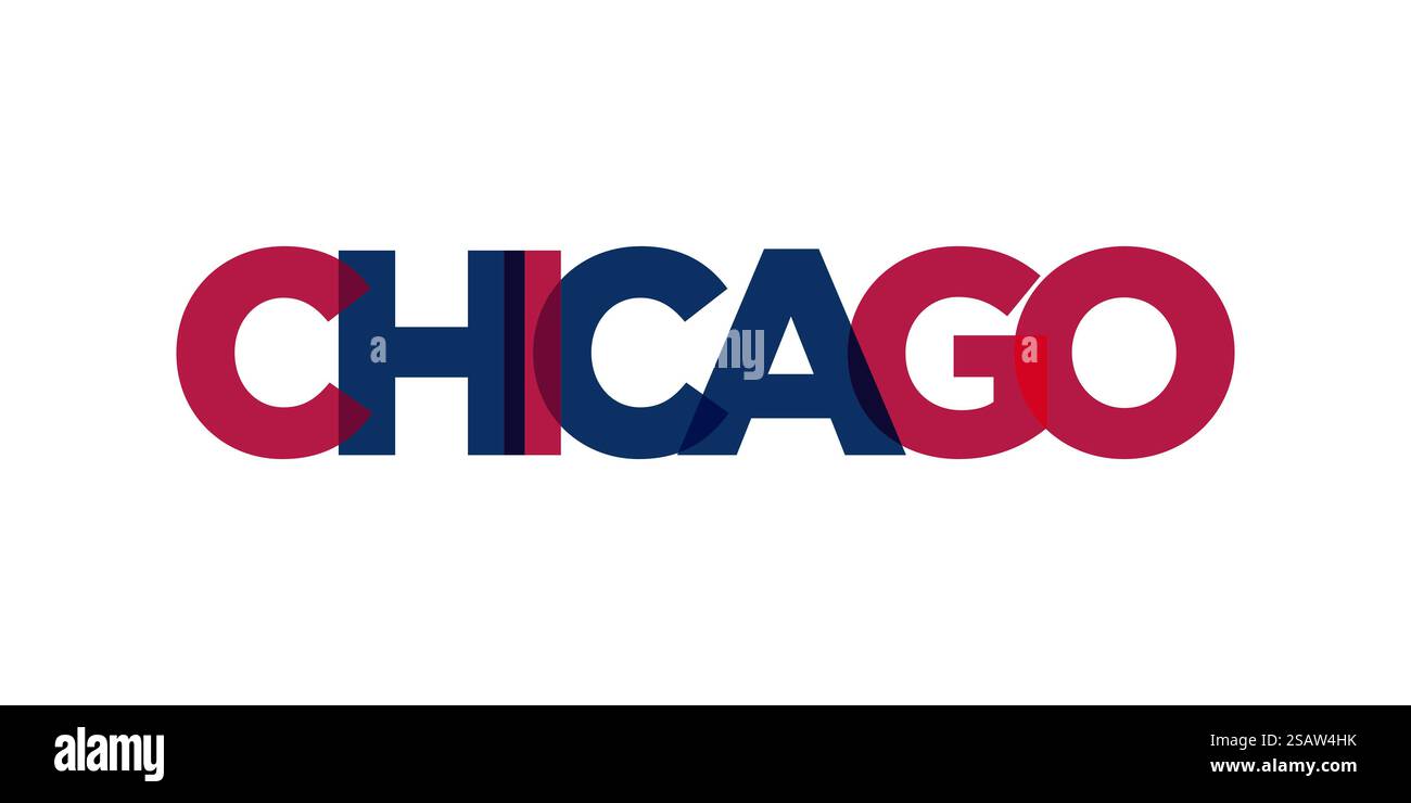 Chicago, Illinois, USA typography slogan design. America logo with ...