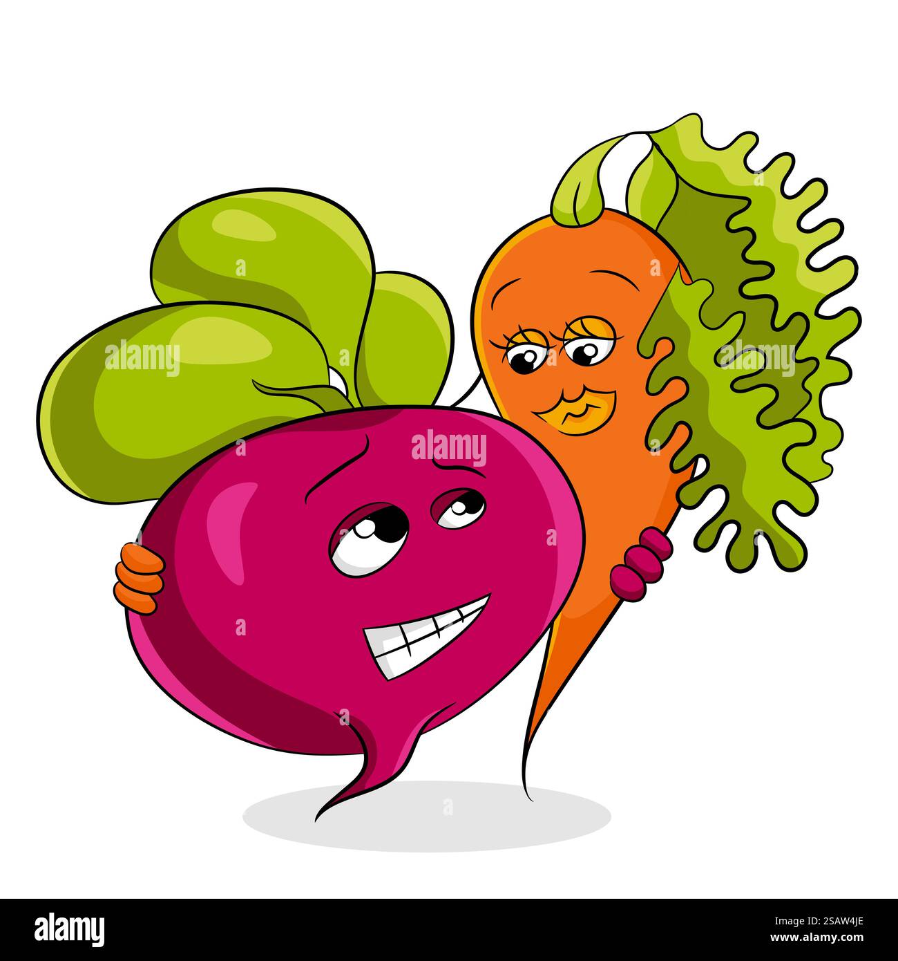 Healthy vegetables beets and carrots concept cartoon style. Vector ...