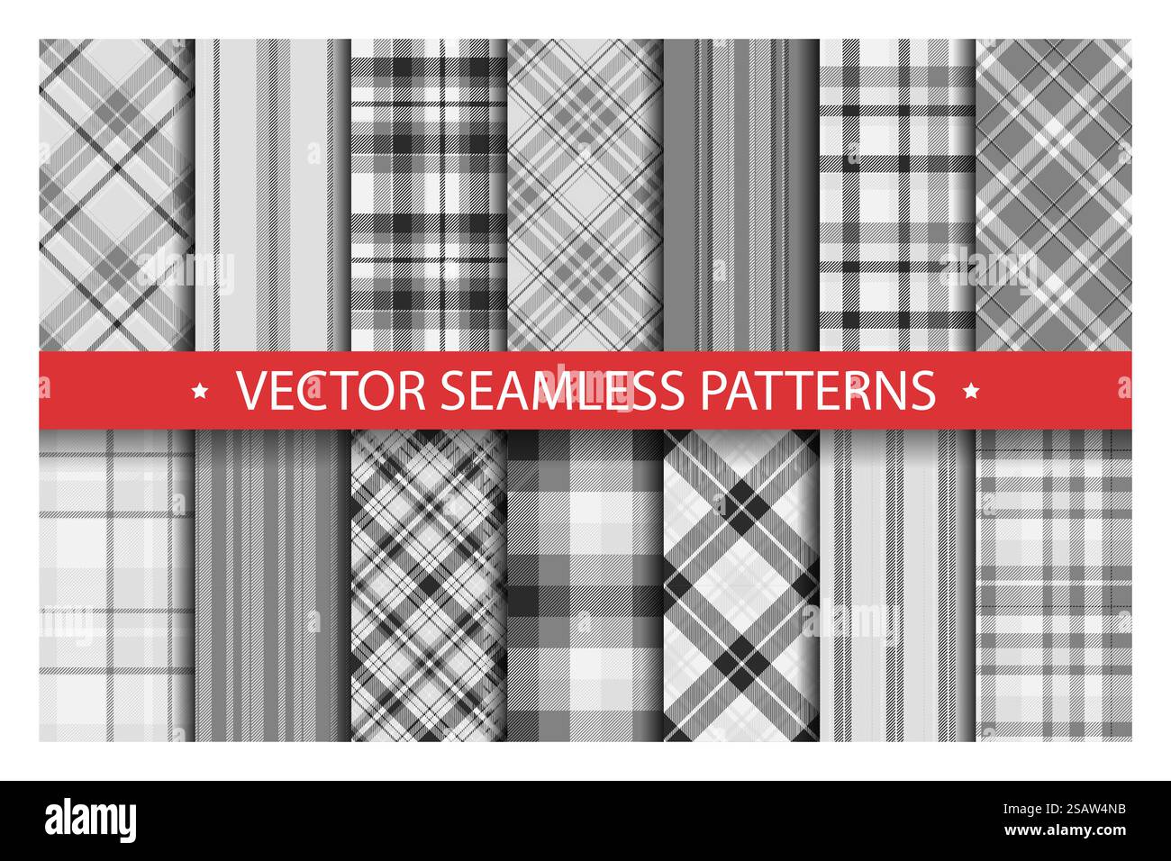 Set plaid pattern seamless. Tartan patterns fabric texture. Checkered ...