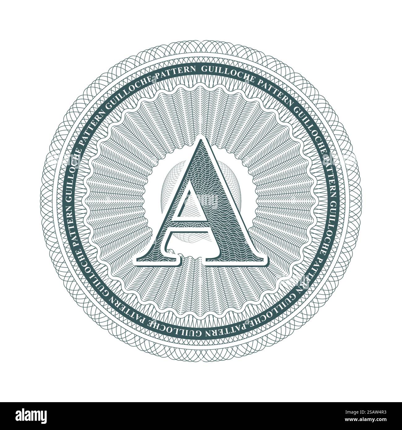 guilloche pattern with latters A element, vector illustration ...