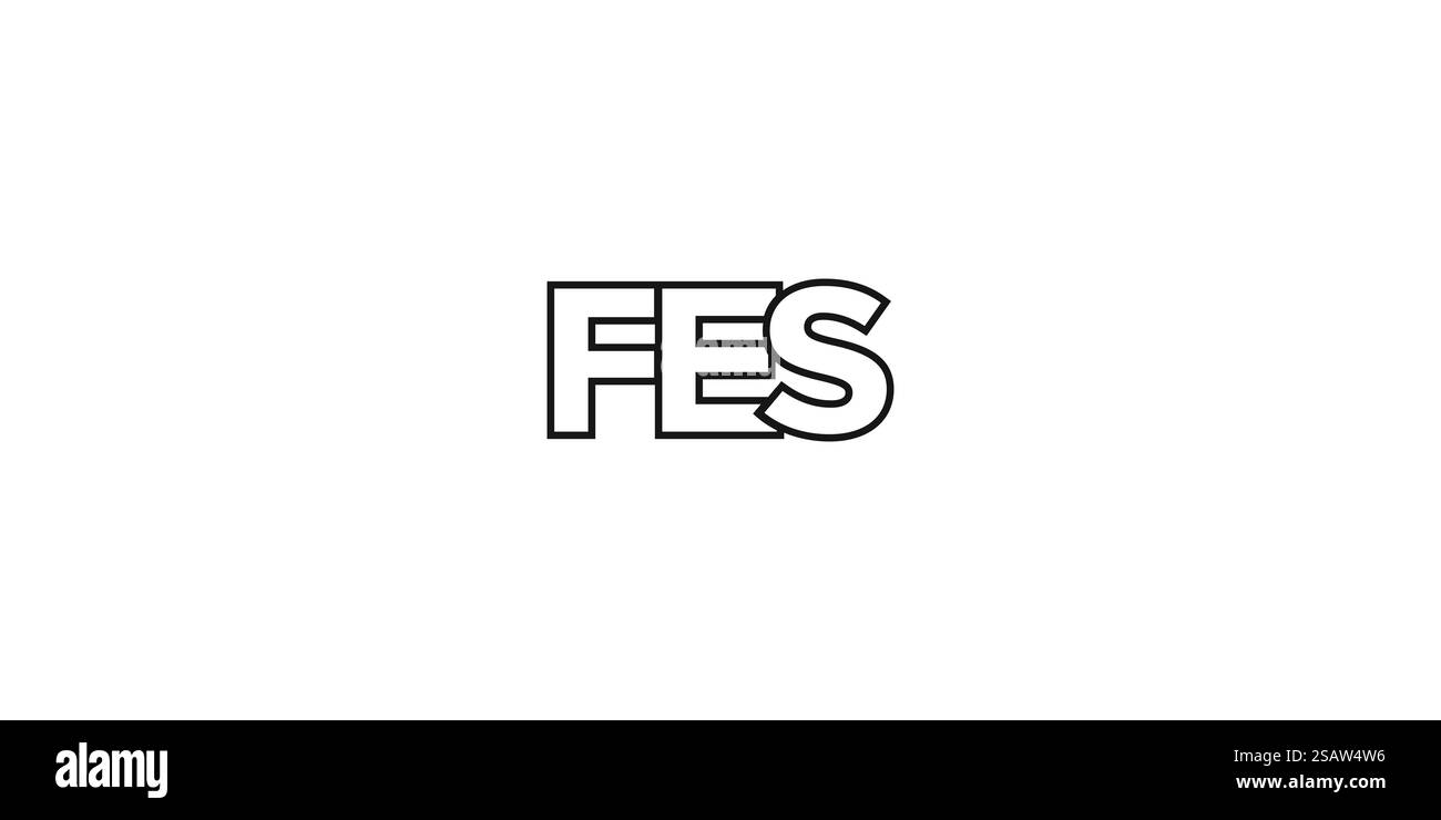 Fes in the Morocco emblem for print and web. Design features geometric ...