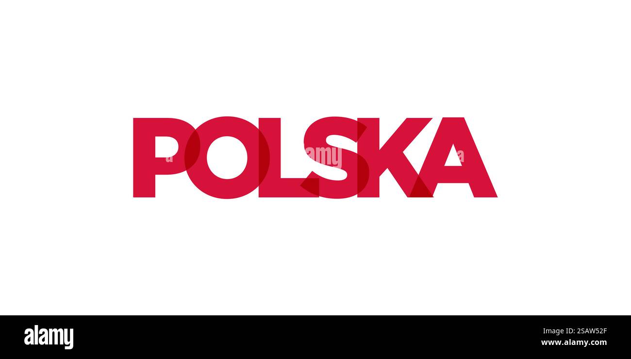 Poland emblem for print and web. Design features geometric style, vector illustration with bold ...