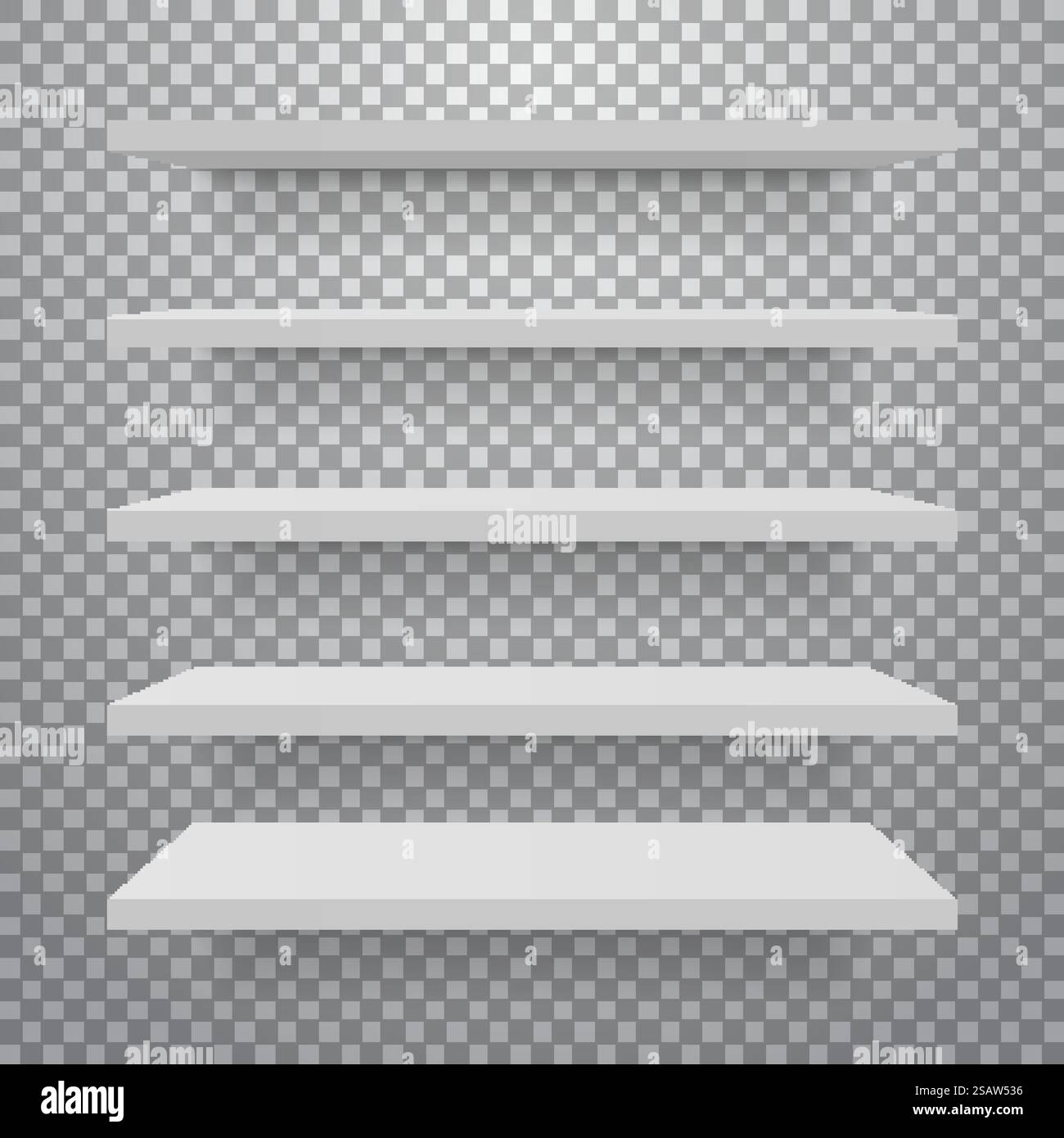 Set of white different furniture shelves. Vector illustration Stock ...
