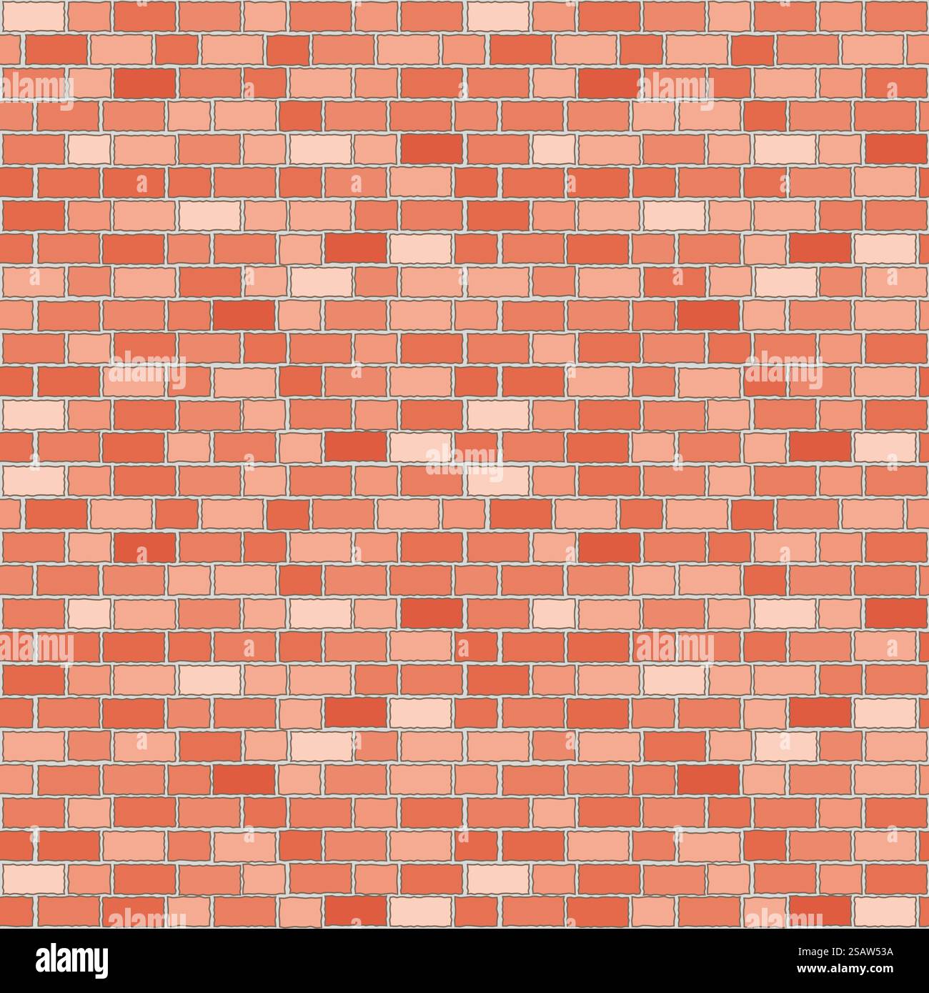 Red brick wall seamless pattern. Vector background.. Red brick wall ...