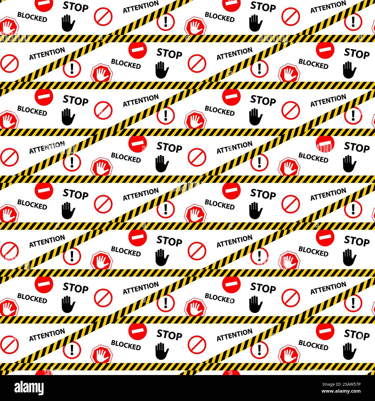 Stop blocked attention danger seamless pattern. Vector illustration ...
