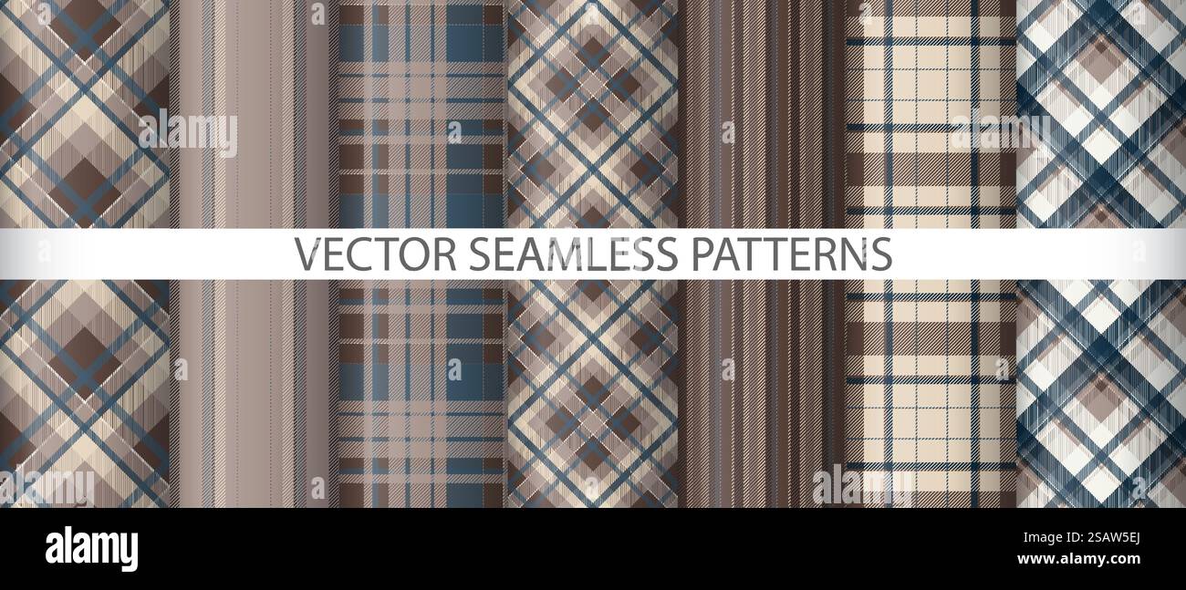 Set background tartan vector. Textile seamless fabric. Pattern plaid ...