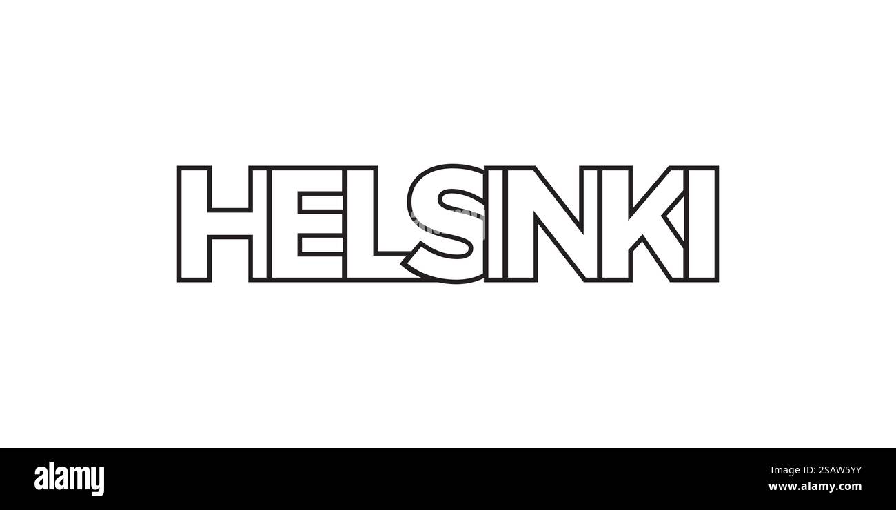 Helsinki in the Finland emblem for print and web. Design features ...