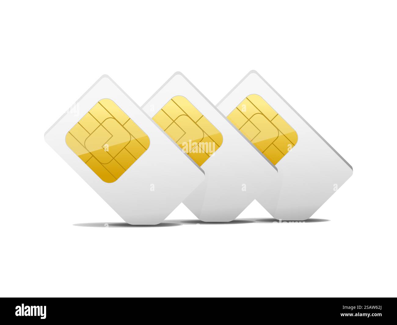 three gray white sim cards, vector illustration. three gray white sim ...