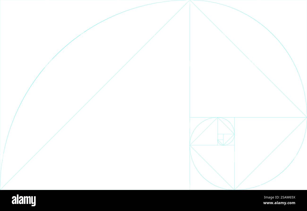 Golden ratio template blank with guides. Vector background.. Golden ...