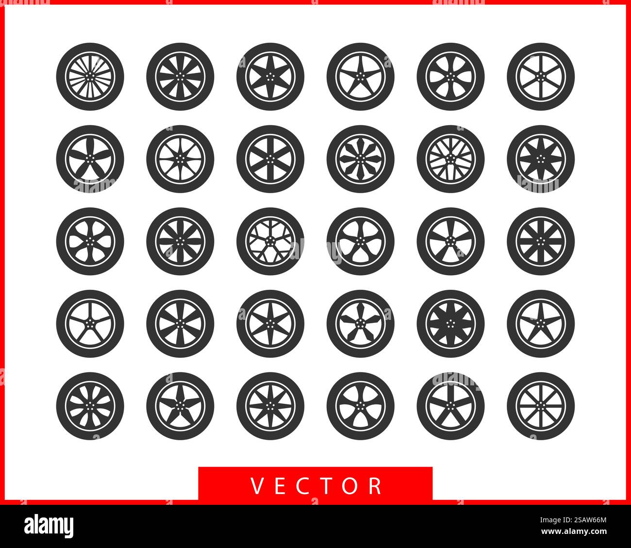 Set tires and wheels. Disc wheel car icon vector Stock Vector Image ...