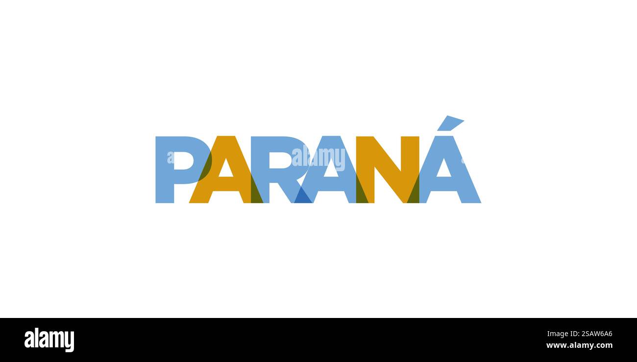 Parana in the Argentina emblem for print and web. Design features geometric style, vector ...