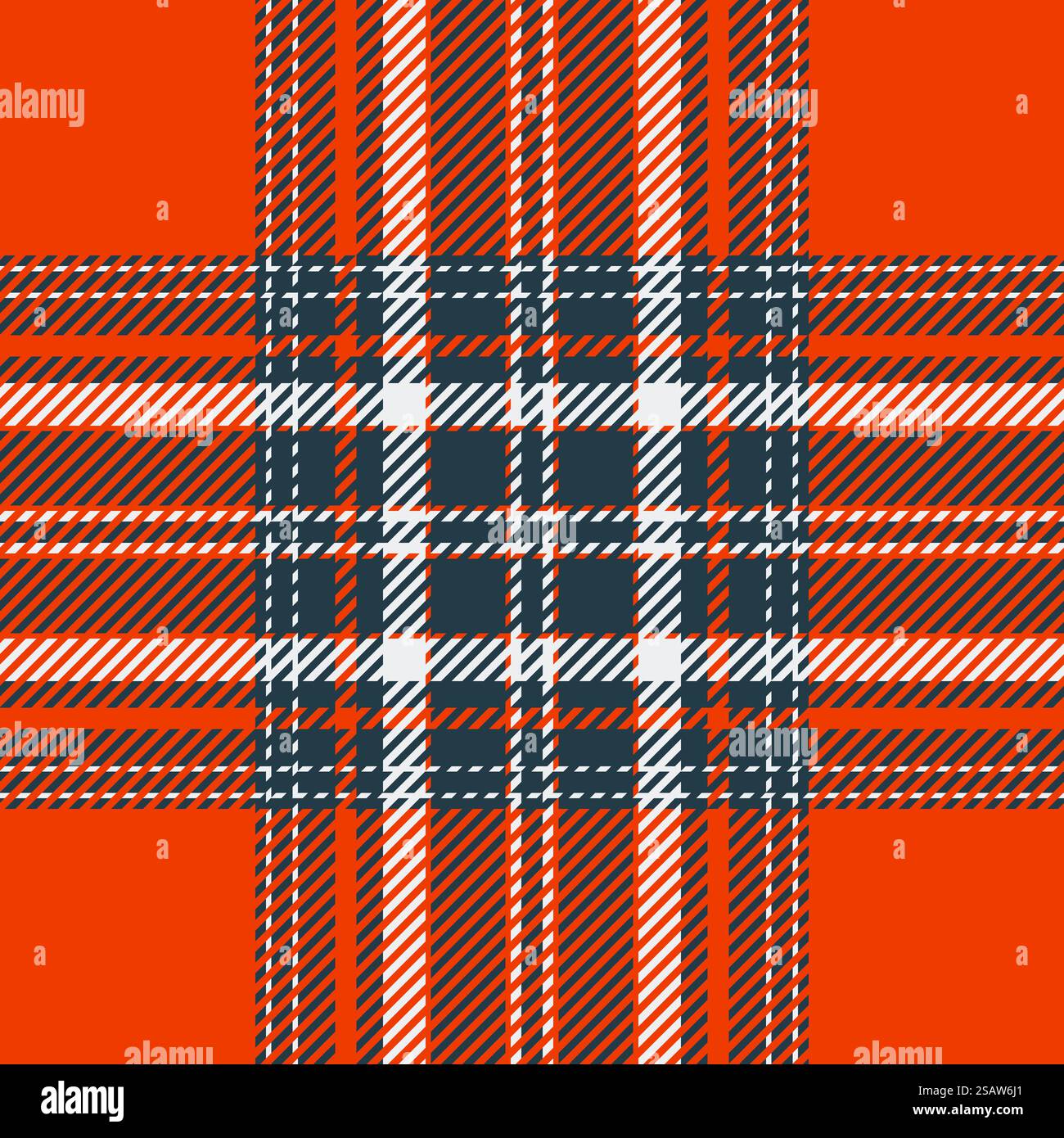 Plaid check pattern in orange and red colors. Seamless fabric texture ...
