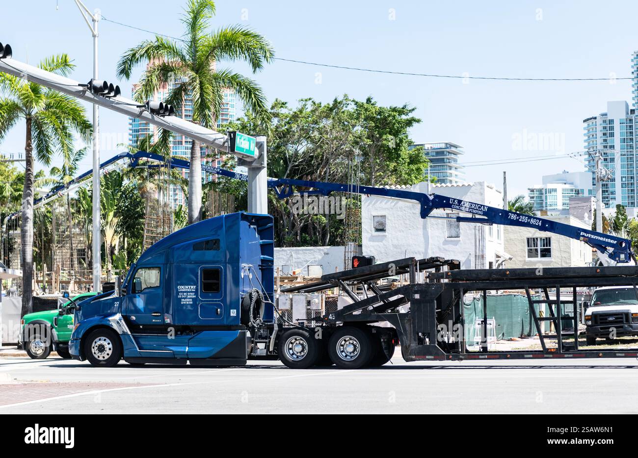 Miami, Florida, USA - June 04, 2024: Stoughton Trailers. Putzmeister ...