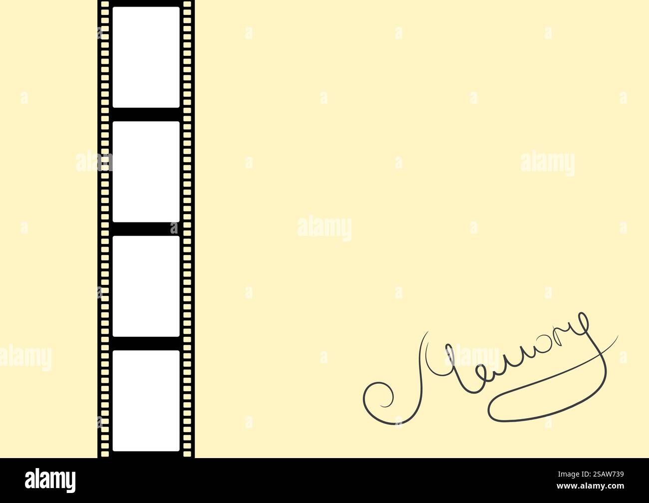 Collage template filmstrip and lettering word memory on background ...