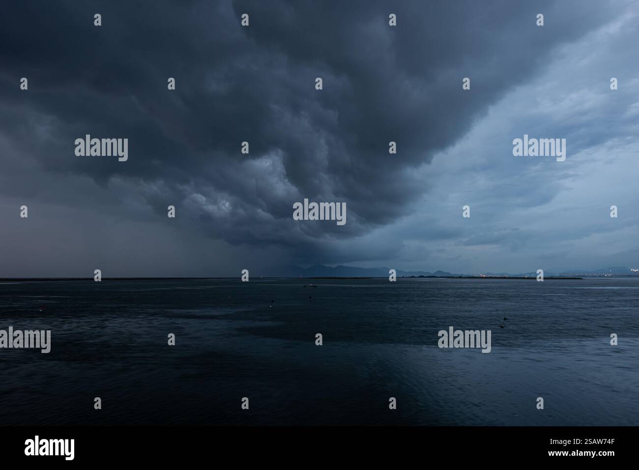Dramatic stormy sky over the sea. Natural background Stock Photo - Alamy