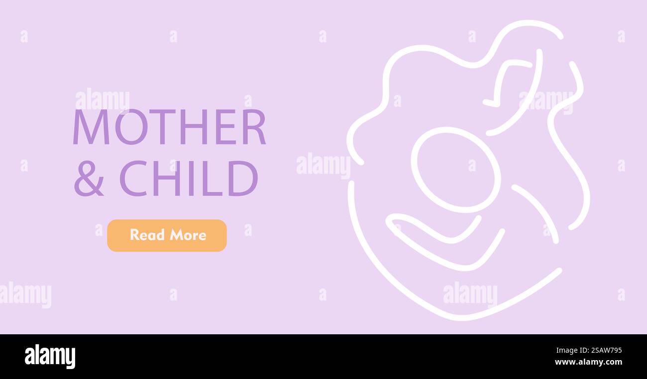 Baby mother single continuous line hi-res stock photography and images ...