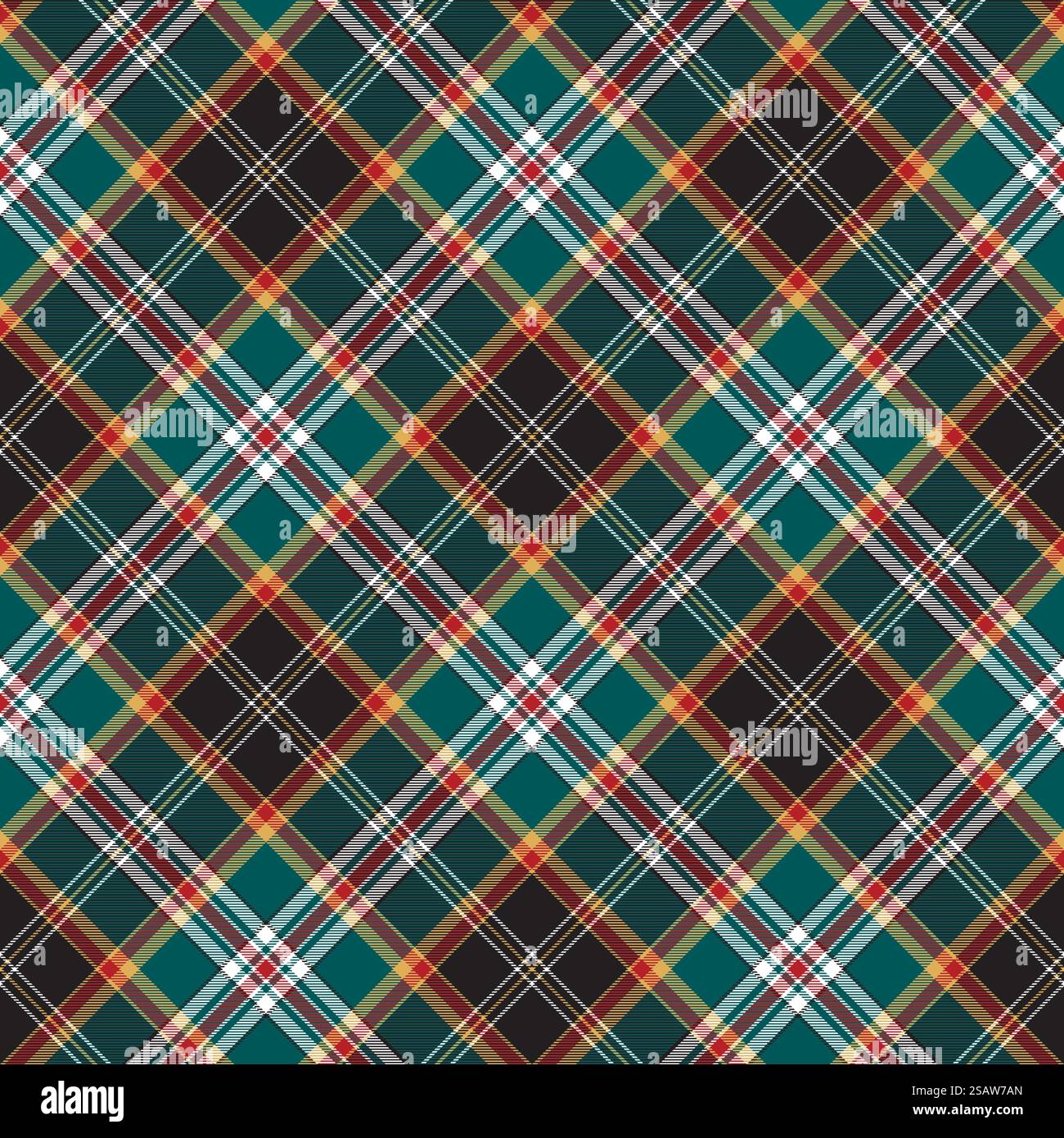 Diagonal fabric texture seamless pattern check plaid. Vector ...