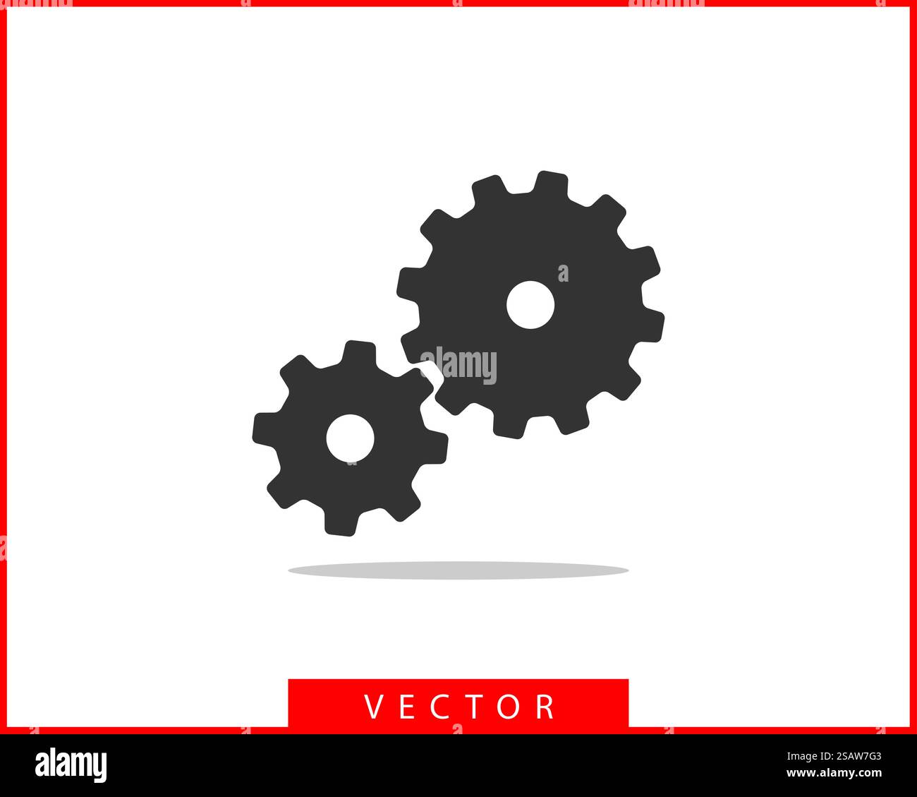 Metal gears and cogs vector. Gear icon flat design. Mechanism wheels ...