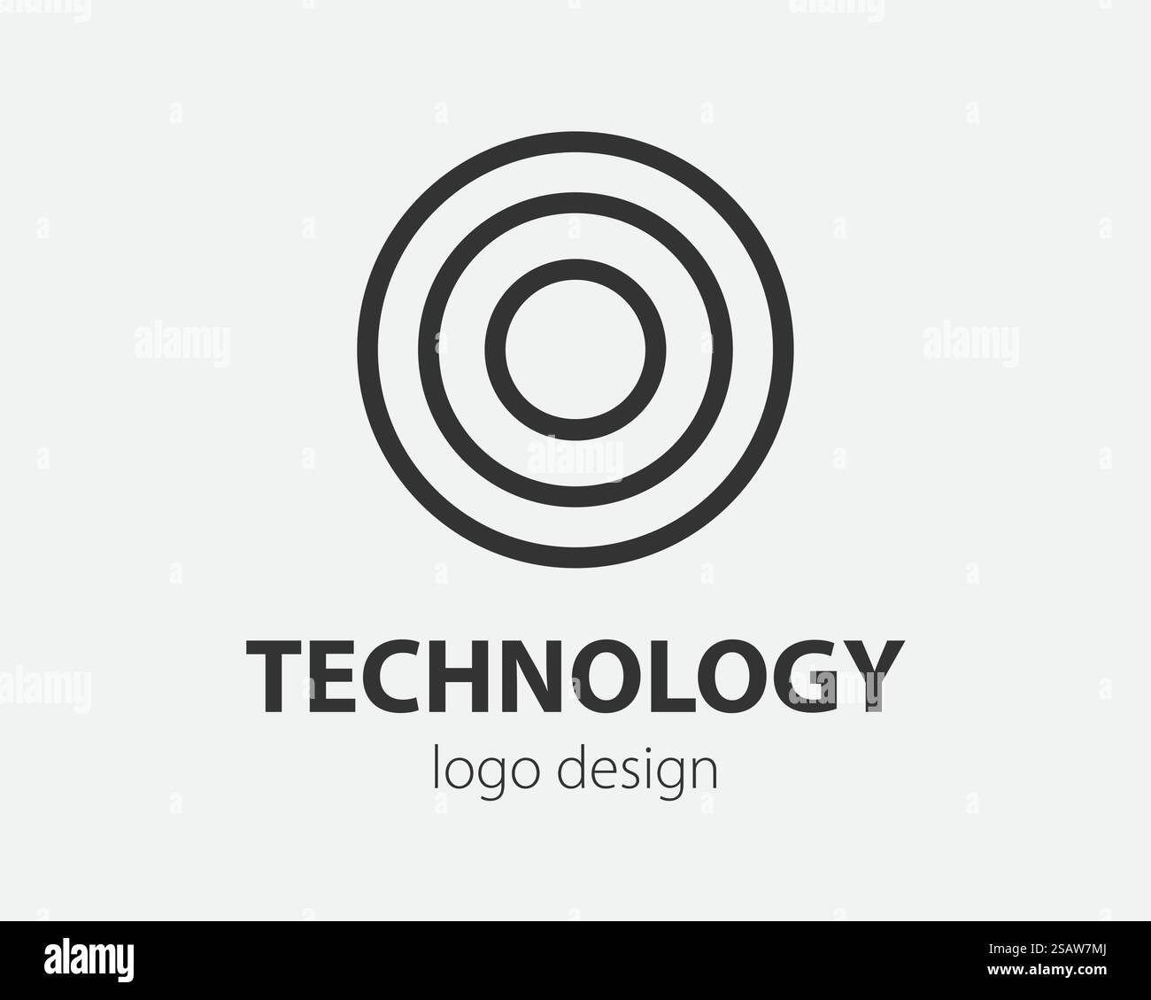 Geometric vector logo in a circle. High tech style logotype for nano ...