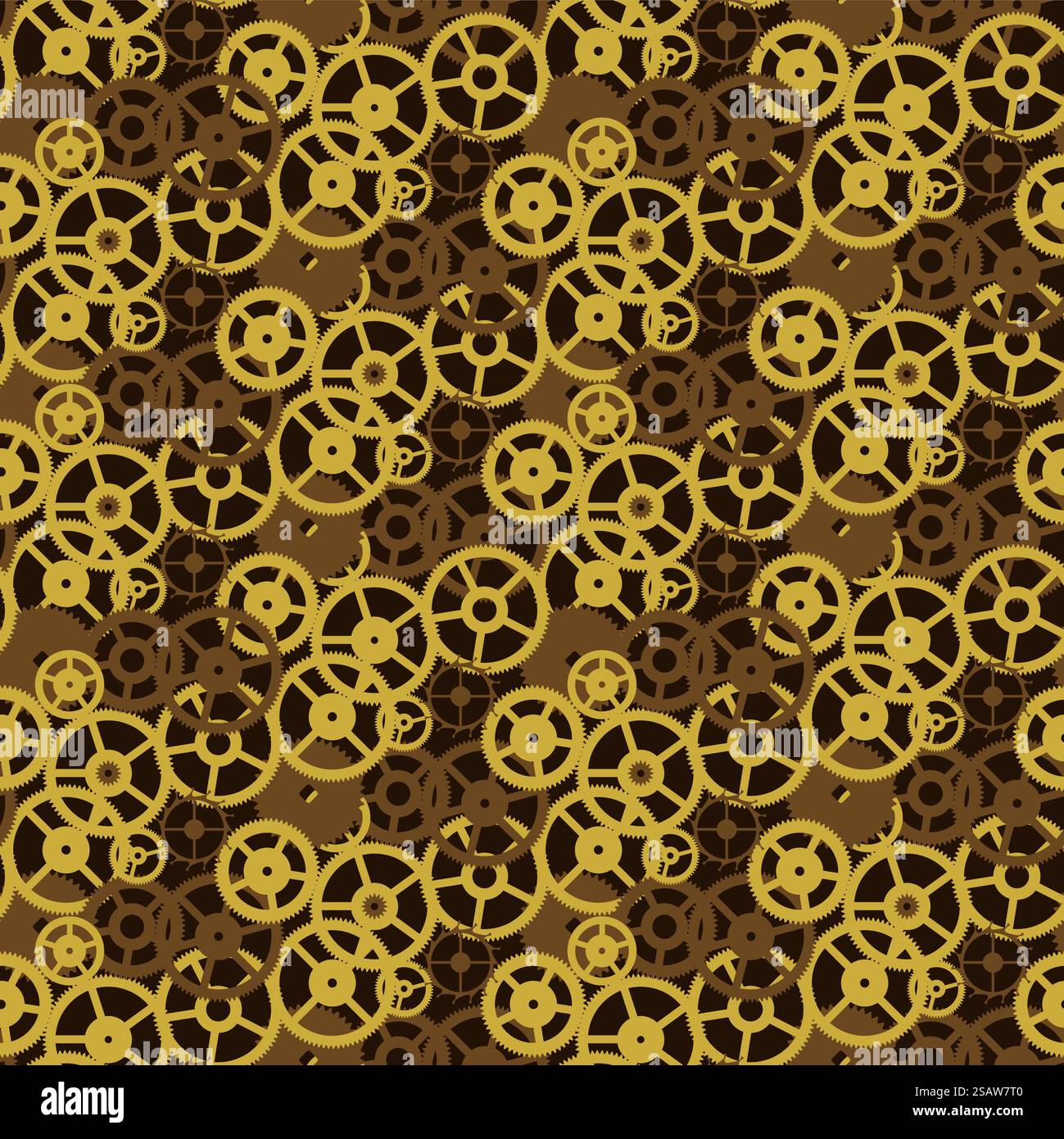 Vintage vector background old gears mechanism seamless pattern. Vintage ...