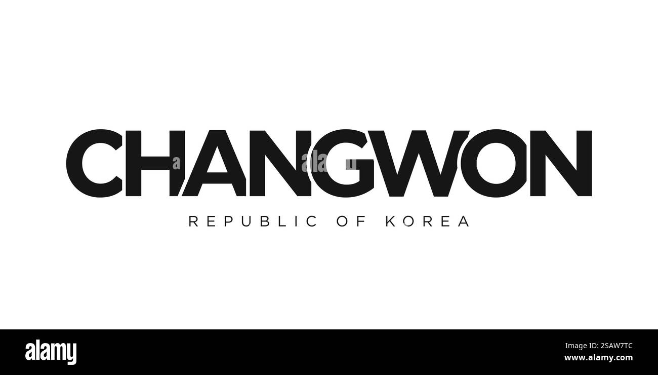 Changwon in the Korea emblem for print and web. Design features ...