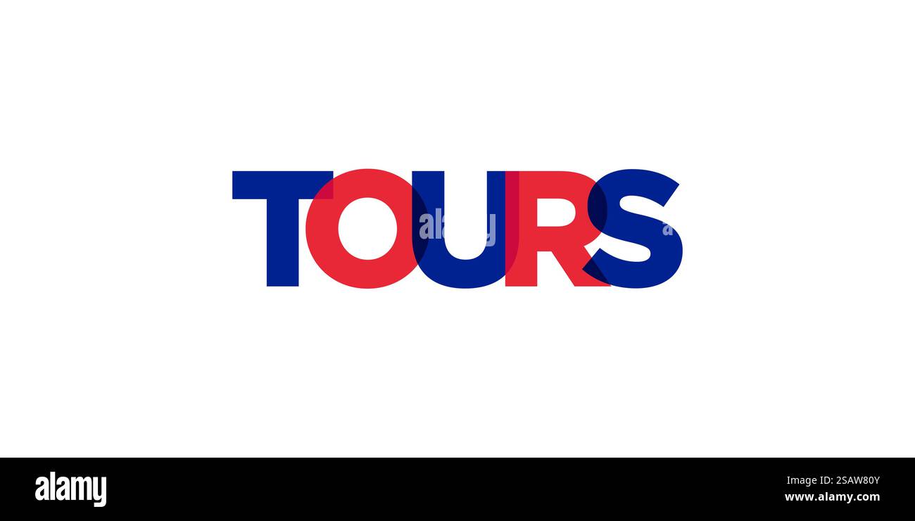 Tours in the France emblem for print and web. Design features geometric ...