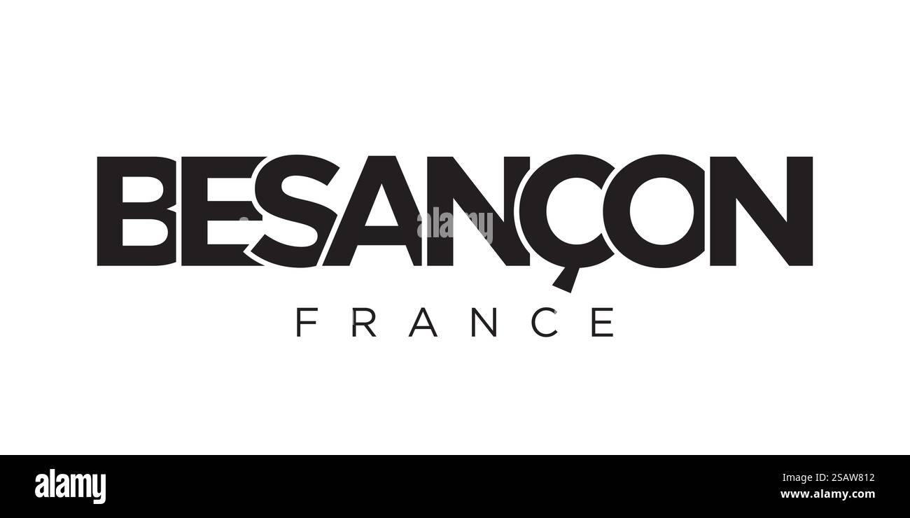 Besancon in the France emblem for print and web. Design features ...