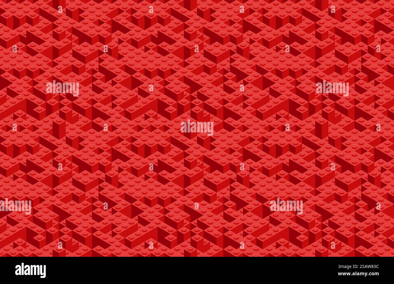 Plastic constructor game seamless pattern. Vector toy brick texture background. Perspective flat ...