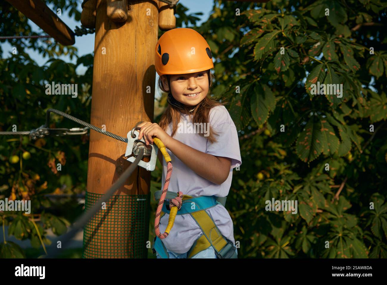 Steel wire rope slings in hand of little girl climbing Stock Photo - Alamy