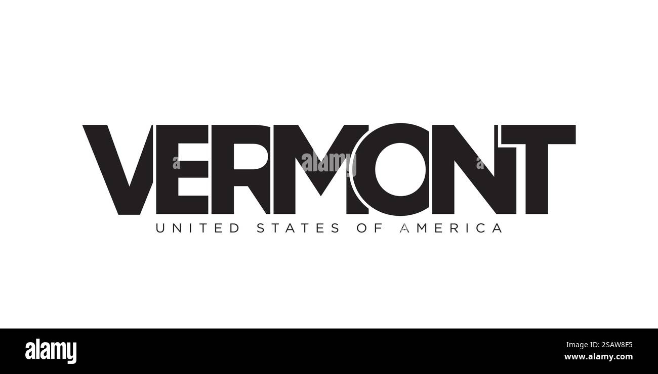 Vermont, USA typography slogan design. America logo with graphic city ...