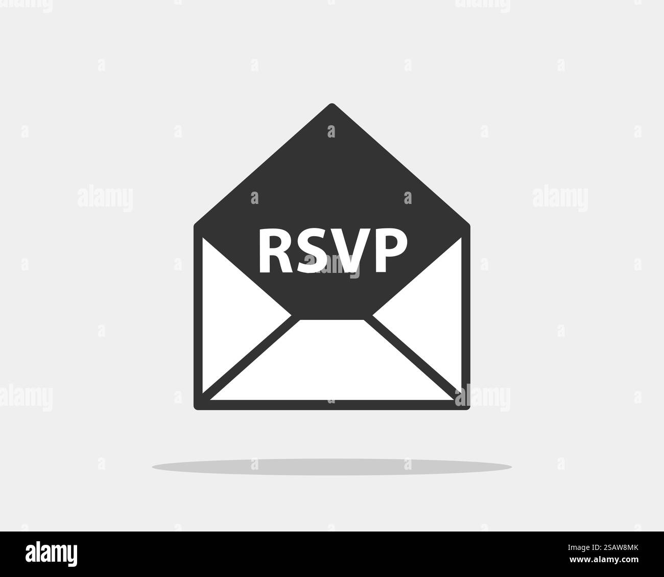 RSVP icon vector. Please respond letter in envelop. Answer on mail ...
