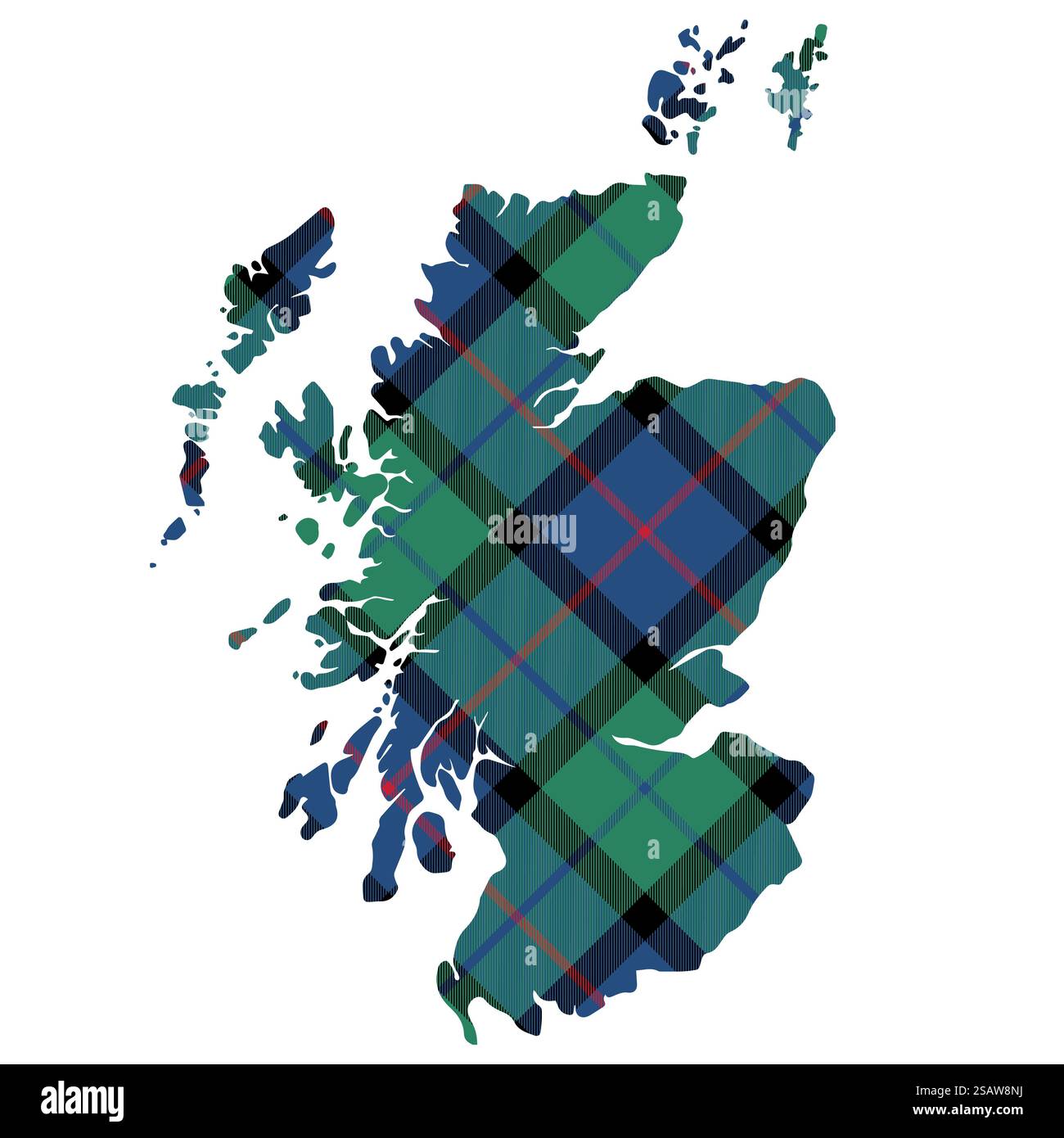 Scotland map texture of tartan plaid flat design. Vector illustration ...