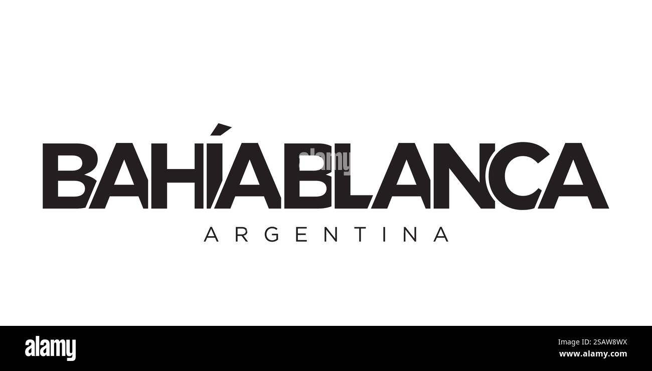 Bahia Blanca in the Argentina emblem for print and web. Design features ...