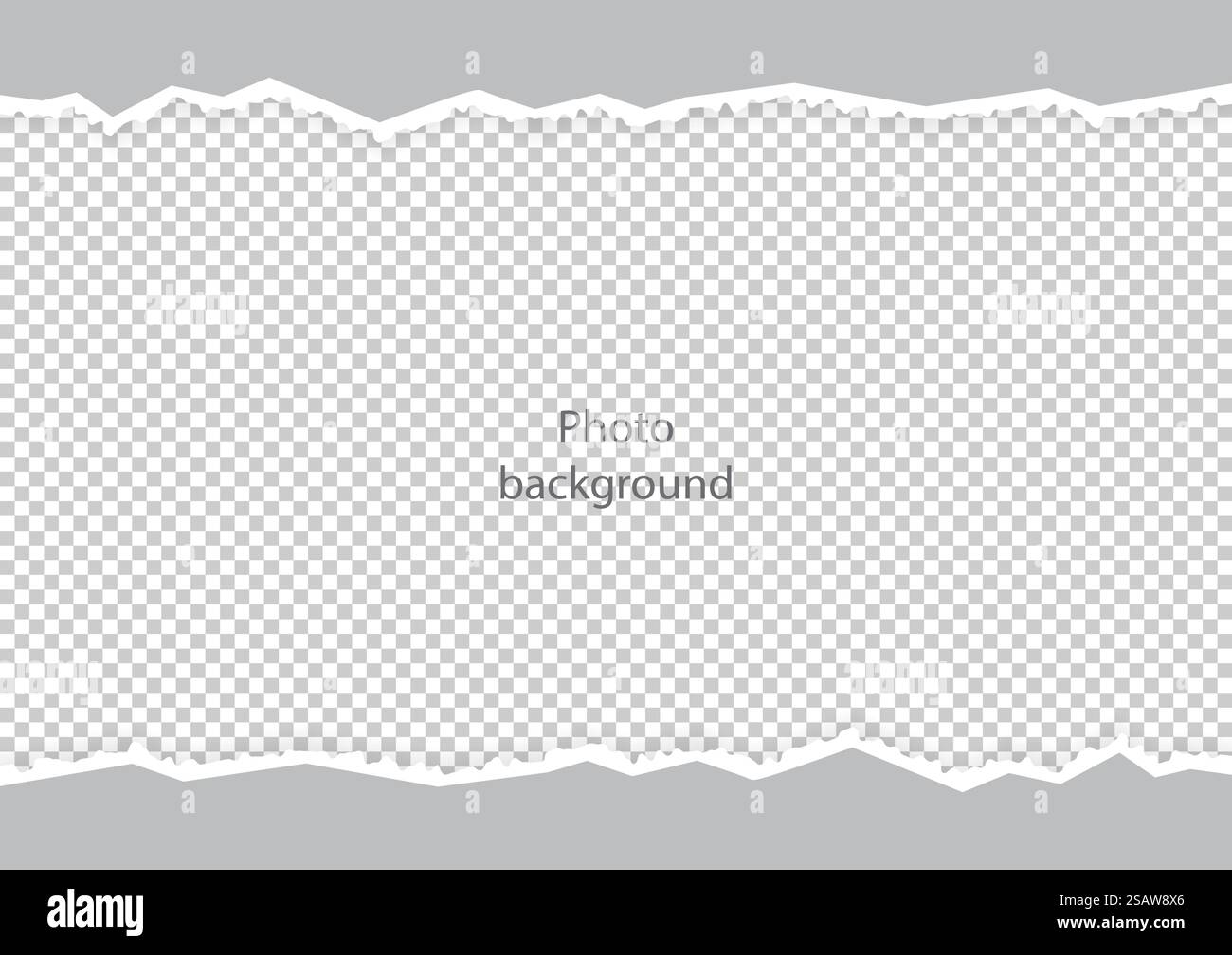Ripped curves uneven edges texture of the photo frame template. Vector ...