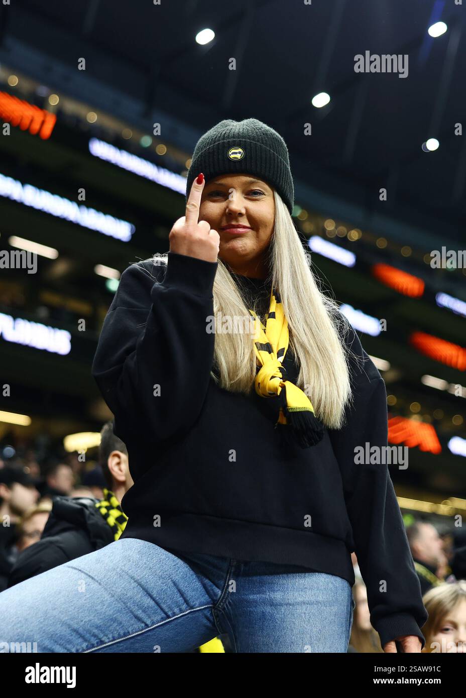 London, England, 30th January 2025. An Elfsborg fan during the UEFA ...