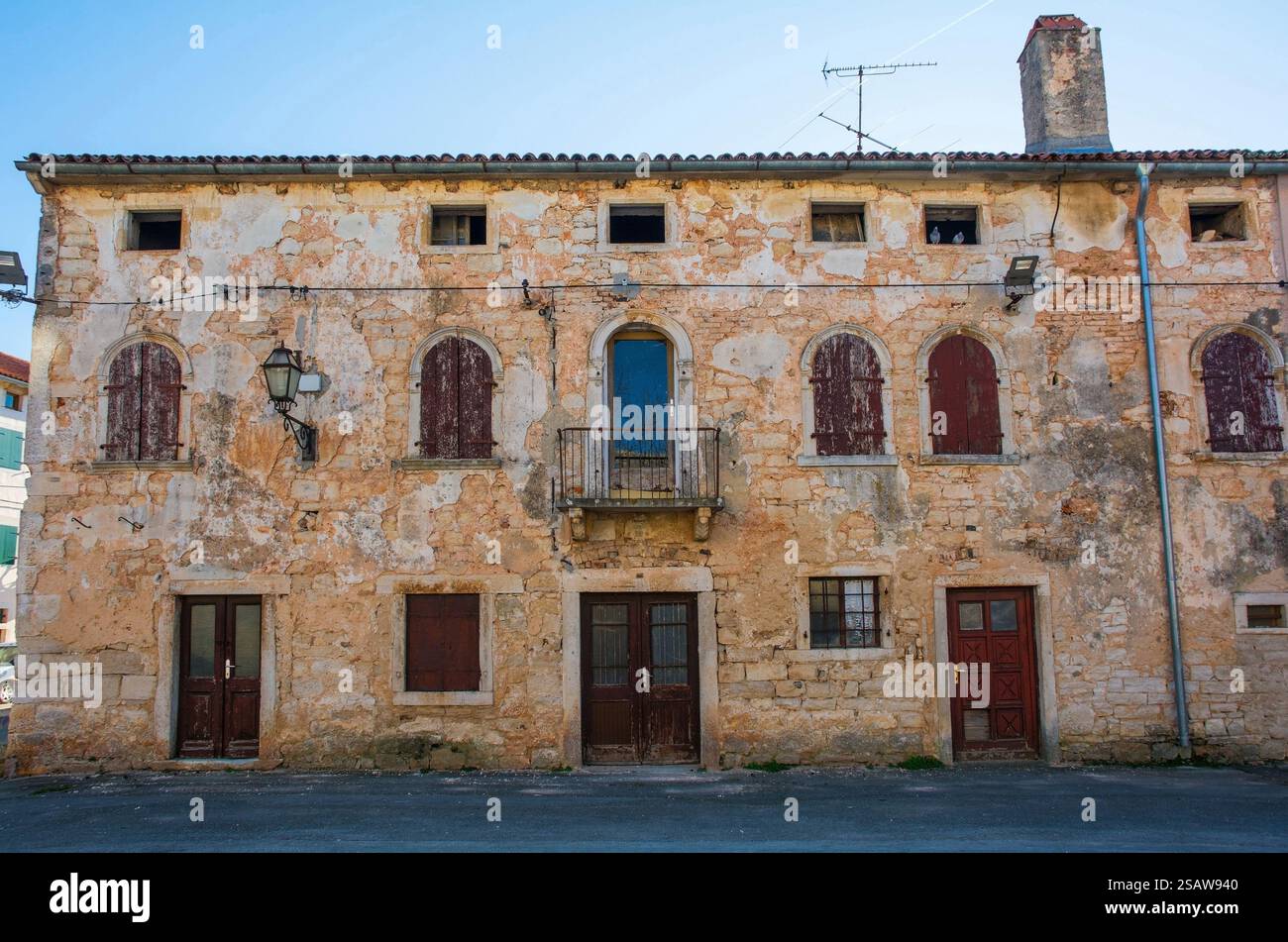 Traditional buildings in the picturesque village of Svetvincenat in ...