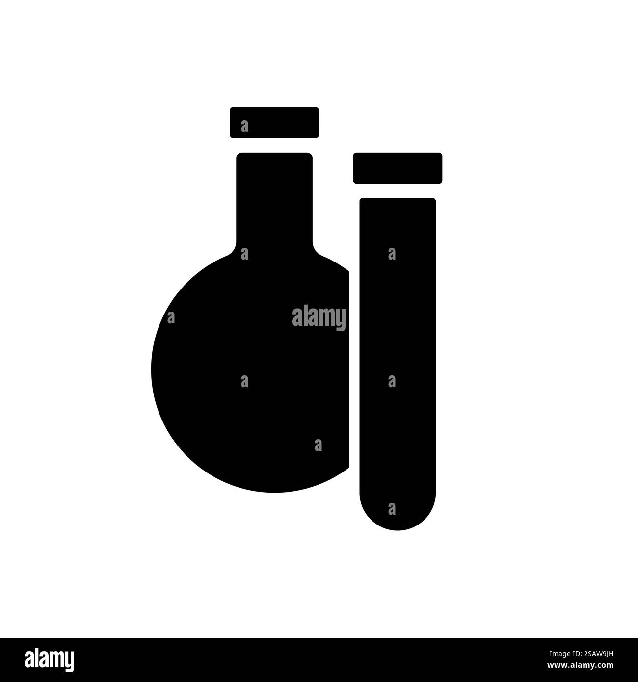 Chemistry education science flasks and dishes isolated silhouette ...