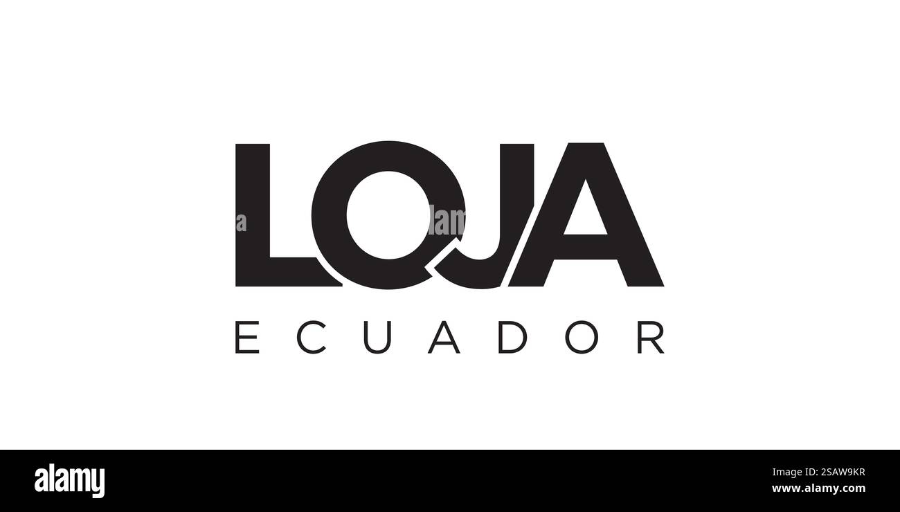 Loja in the Ecuador emblem for print and web. Design features geometric style, vector ...