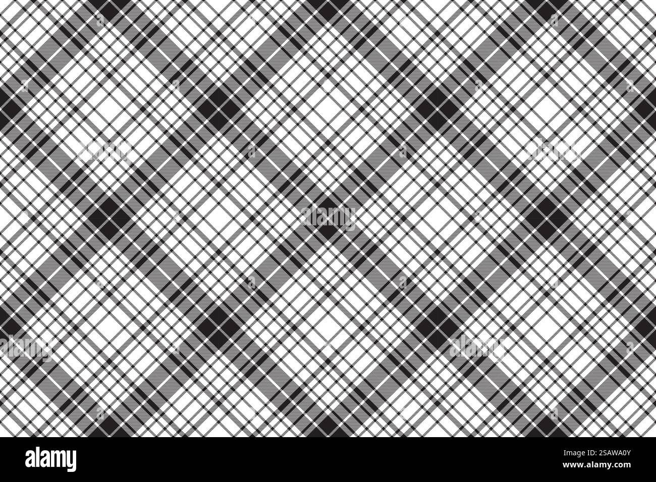 Check diagonal texture plaid black white seamless pattern. Vector illustration.. Check diagonal ...