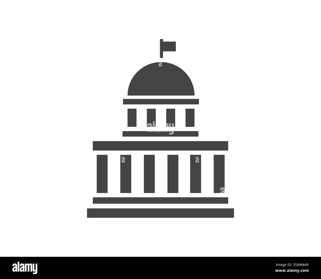 Government icon vector. Building construction symbol. Architecture ...
