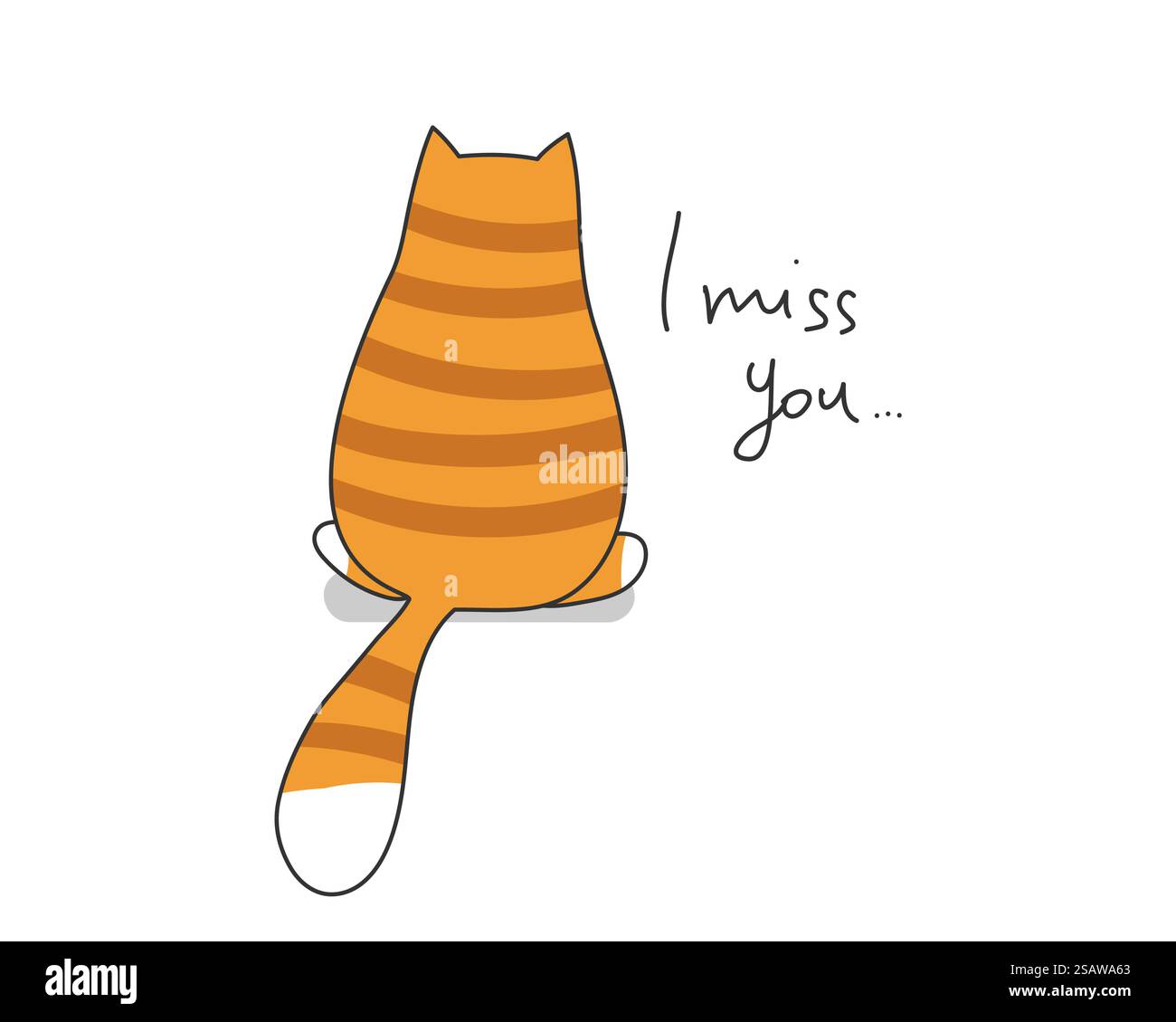 Cartoon cute cat vector illustration. Pet funny character with slogan ...