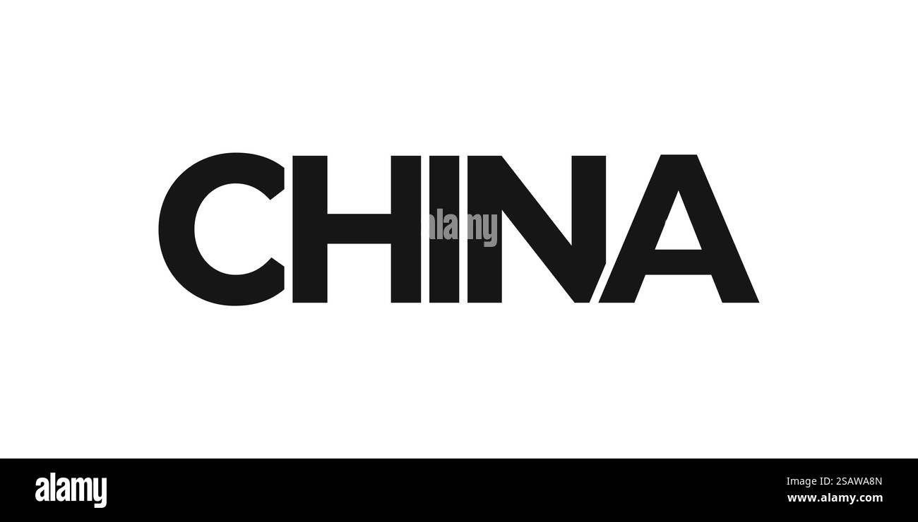 China emblem for print and web. Design features geometric style, vector ...