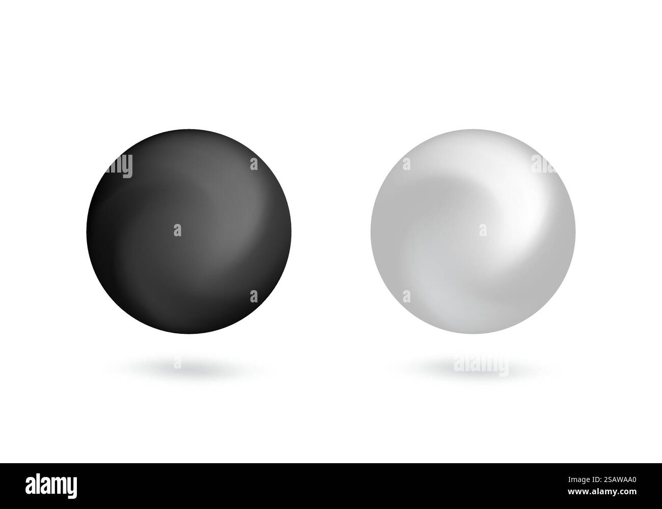 Black and white tridimensional ball design element. Vector illustration ...