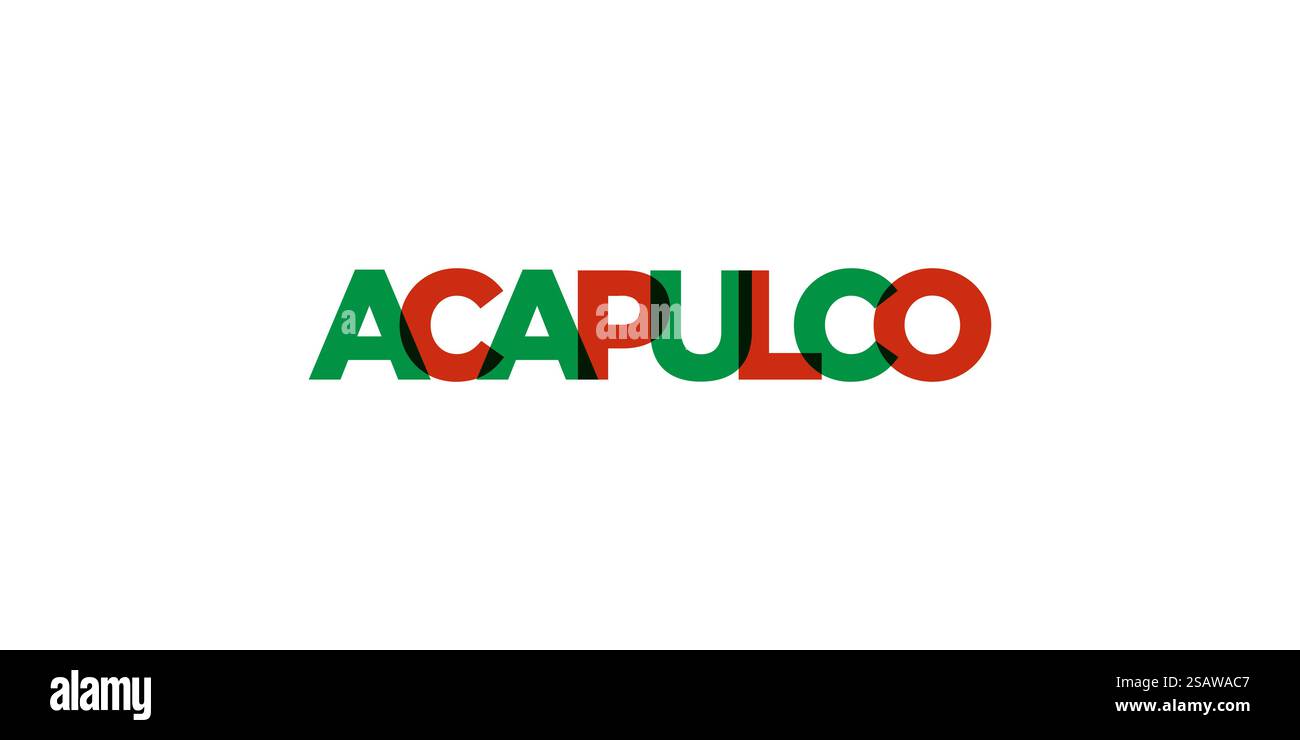 Acapulco in the Mexico emblem for print and web. Design features ...
