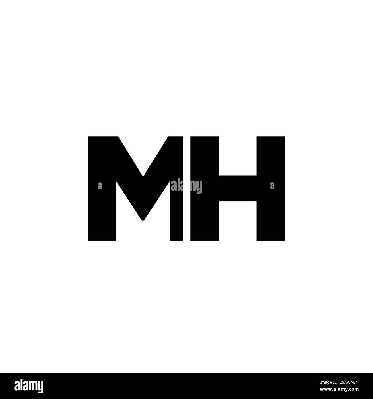 Trendy letter M and H, MH logo design template. Minimal monogram ...