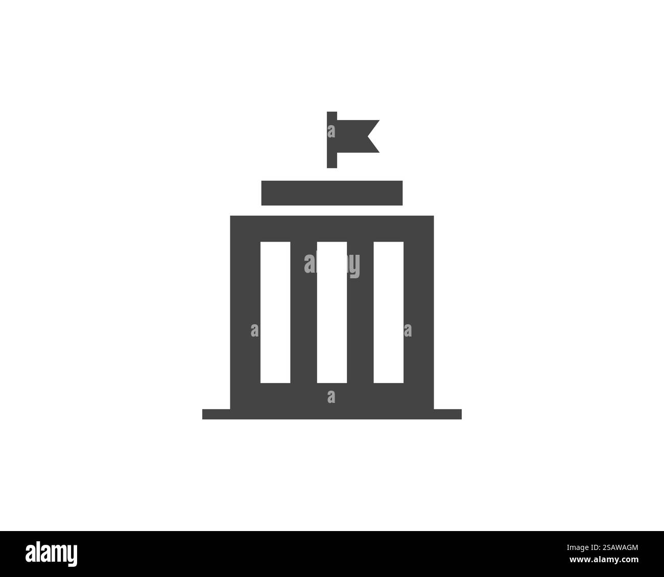 Government icon vector. Building construction symbol. Architecture ...